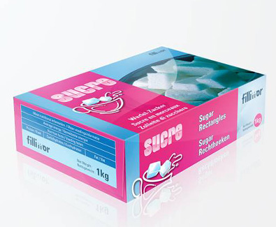 Sugar cube box label design